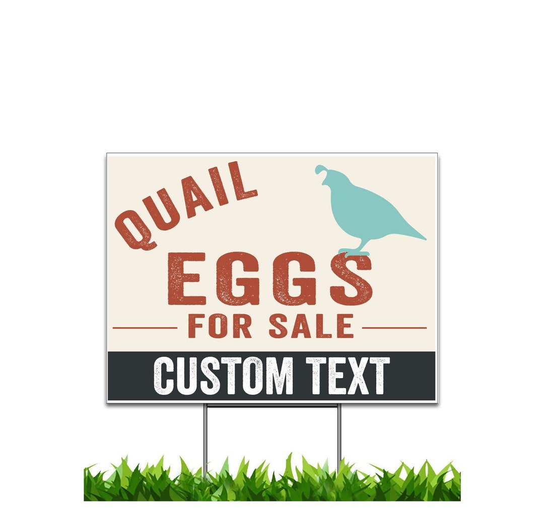 Custom Quail Eggs, for Sale Yard Sign, Printed 2-sided 24x18, Metal H ...