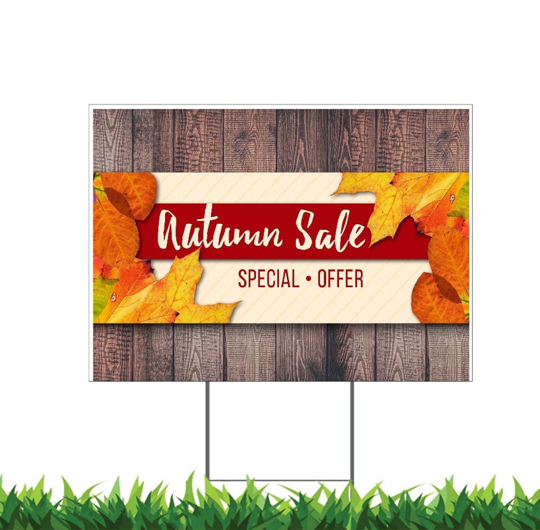 Fall Sale Sign, Autumn Sale Sign, Retail Sale Sign, Printed 2-sided ...