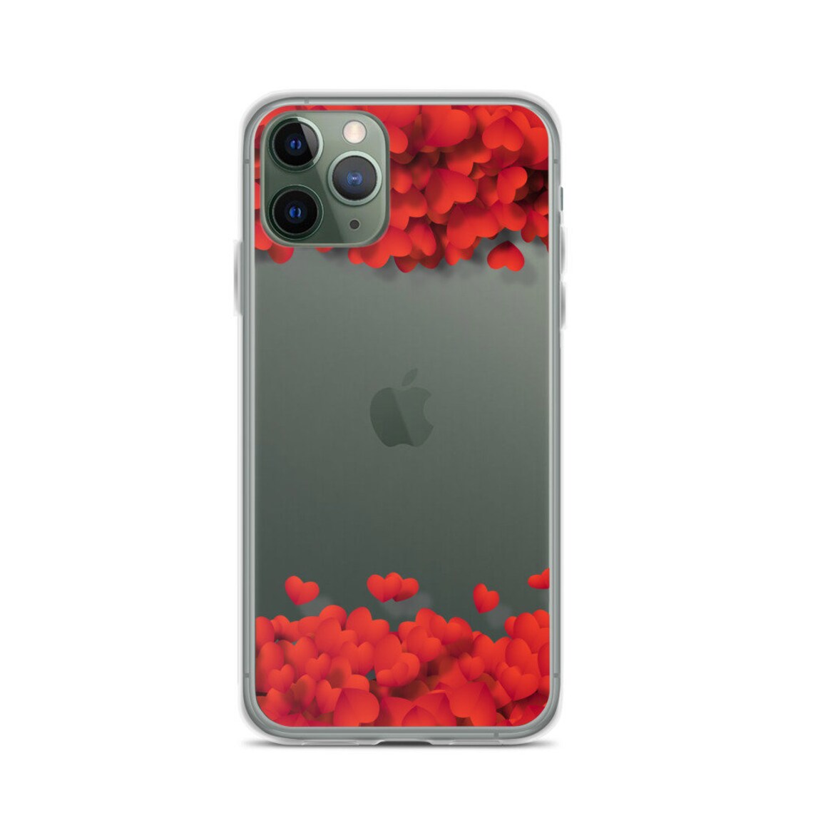Hearts 3D Effect With Clear Transparent Case for See Through iPhone ...