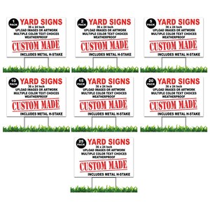 Custom Yard Sign, Large 36x24 Inch, Bulk Pack Selection, Double Sided ...