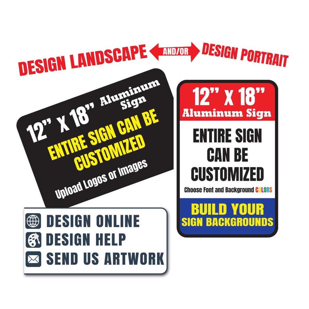 Custom Aluminum Sign 12 X 18 Inch (portrait 12x18, or Landscape 18x12 ...