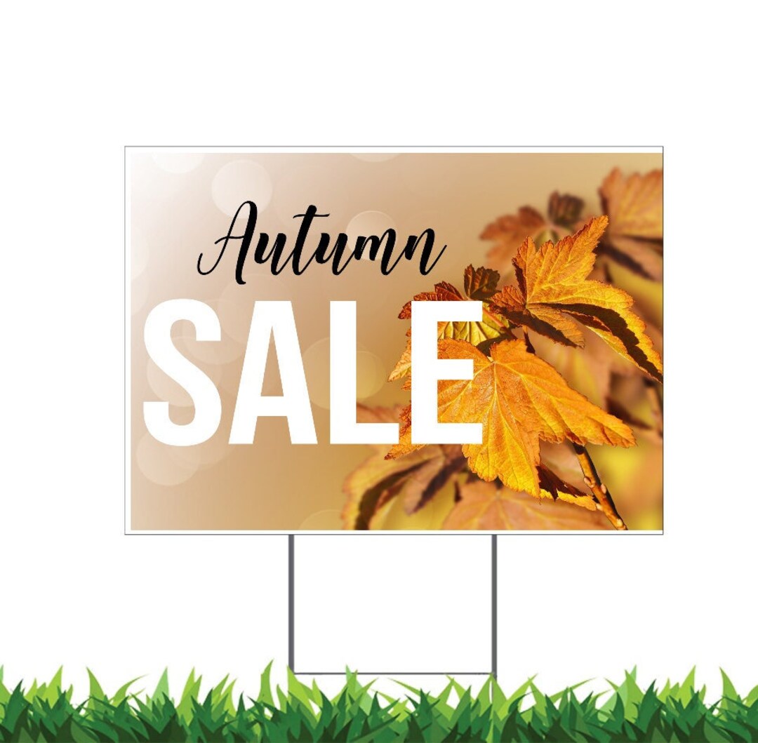 Fall Sale Sign, Autumn Sale Sign, Retail Sale Sign, Printed 2-sided ...