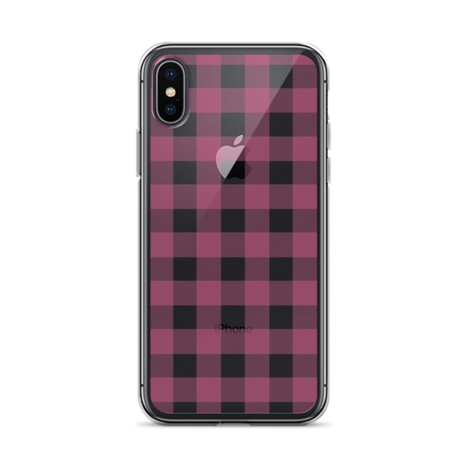 Pink Plaid Pattern on Clear iPhone Case - Etsy