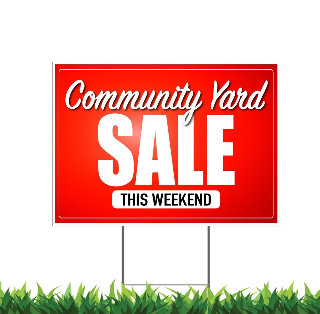 Community Neighborhood Market Event Sign, Double Sided Weatherproof ...