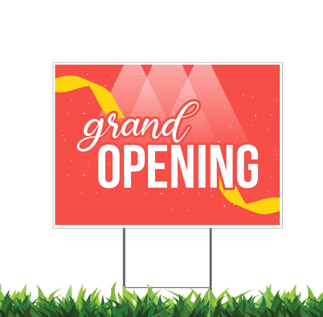 Grand Opening Yard Signs Double Sided Printing Metal Stake - Etsy