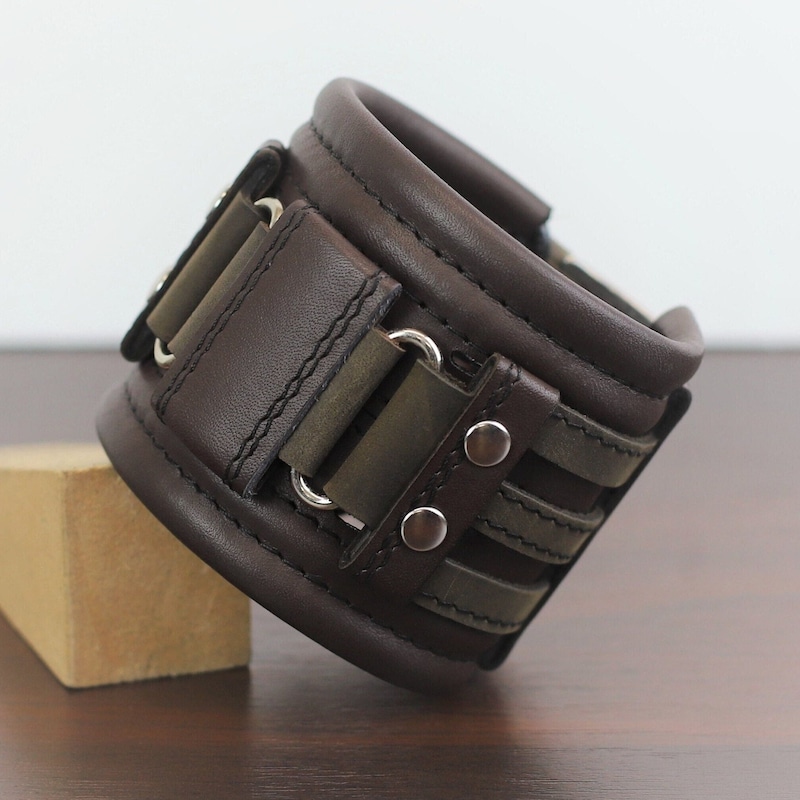 Leather Wristband - Etsy