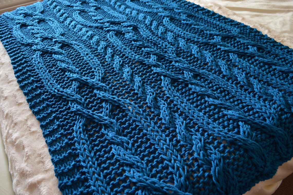 Knitting Pattern ~ Snuggly Cable Blanket / Throw. ~ ENGLISH ~ PDF ...