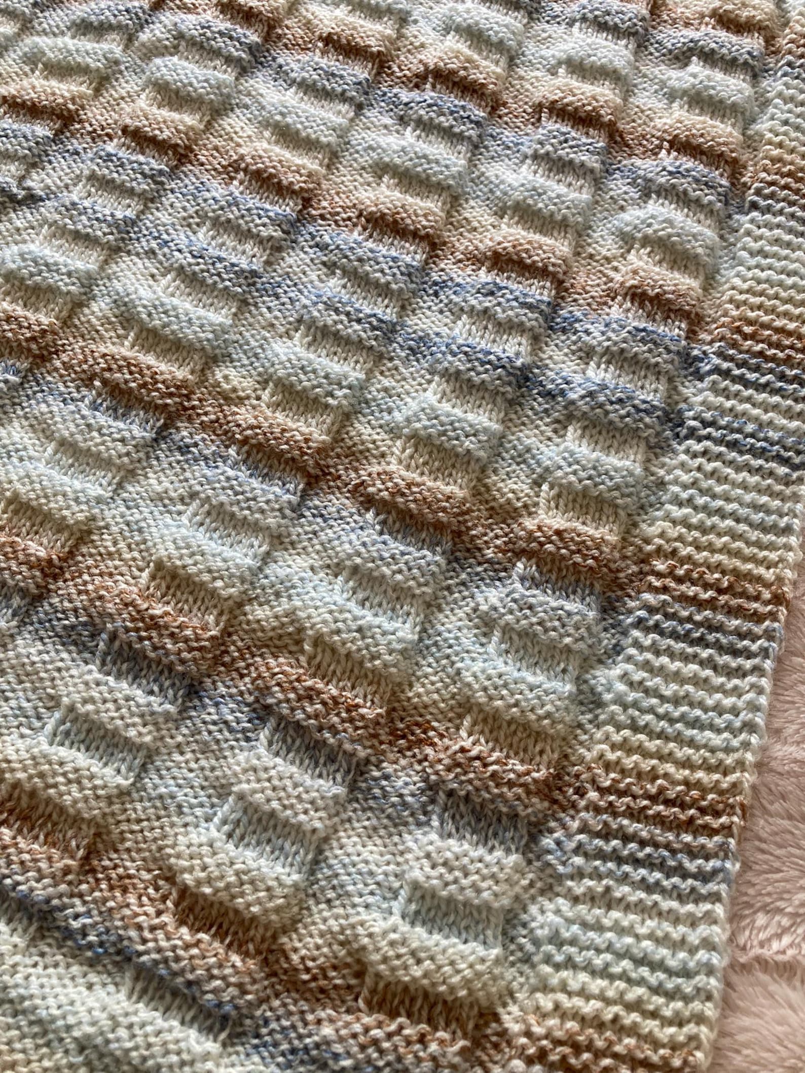 Knitting Pattern ~ Reversible Baby Blanket in DK Yarn ~ Simple Pattern ...