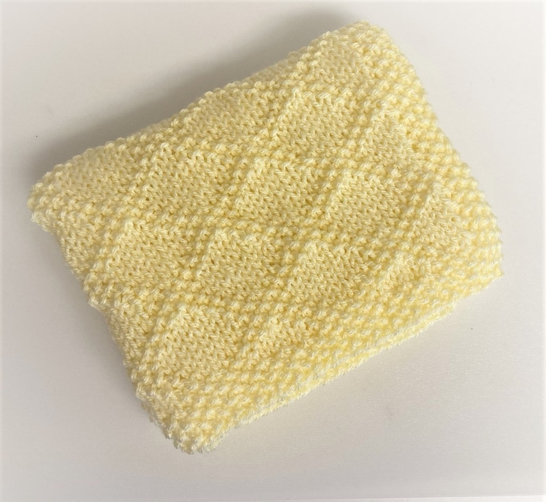 Knitting Pattern Diamonds Baby Blanket in Aran Yarn. | Etsy