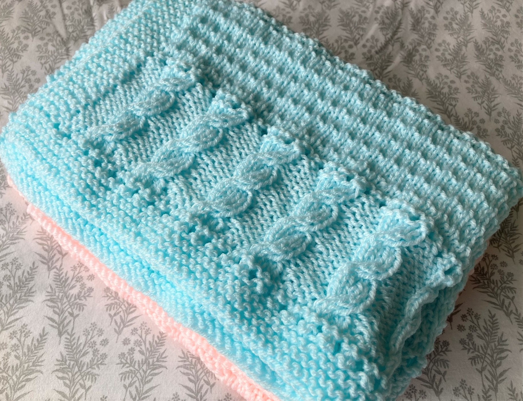 Avril Baby Blanket ~ Knitting Pattern ~ DK Yarn ~ ENGLISH ~ Printed ...