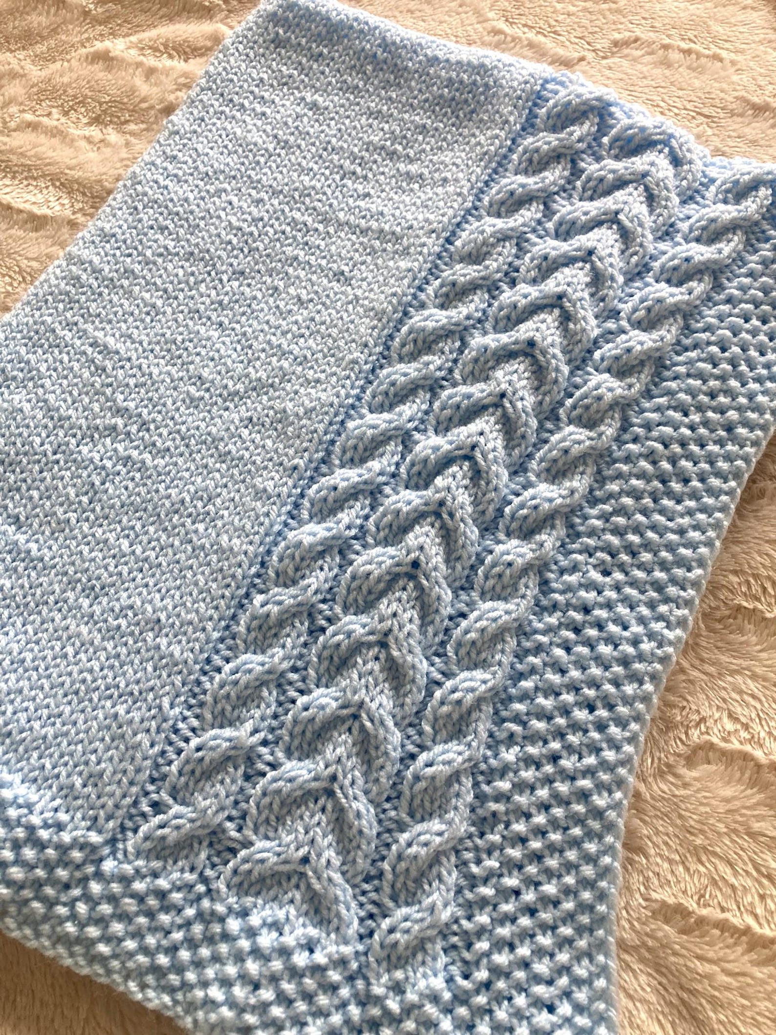 Knitting Pattern ~ Leo Baby Blanket ~ Cable Design ~ ENGLISH ~ PDF ...