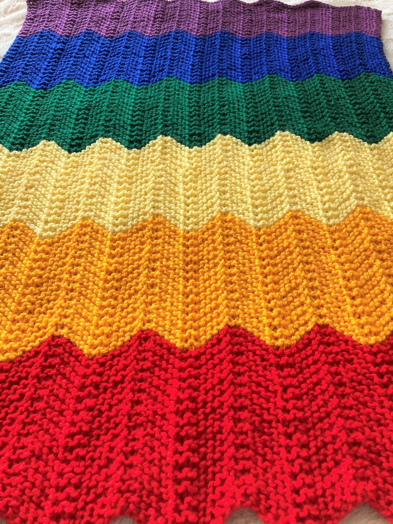 Knitting Pattern ~ Rainbow Baby Blanket ~ ENGLISH ~ PDF Download - Etsy