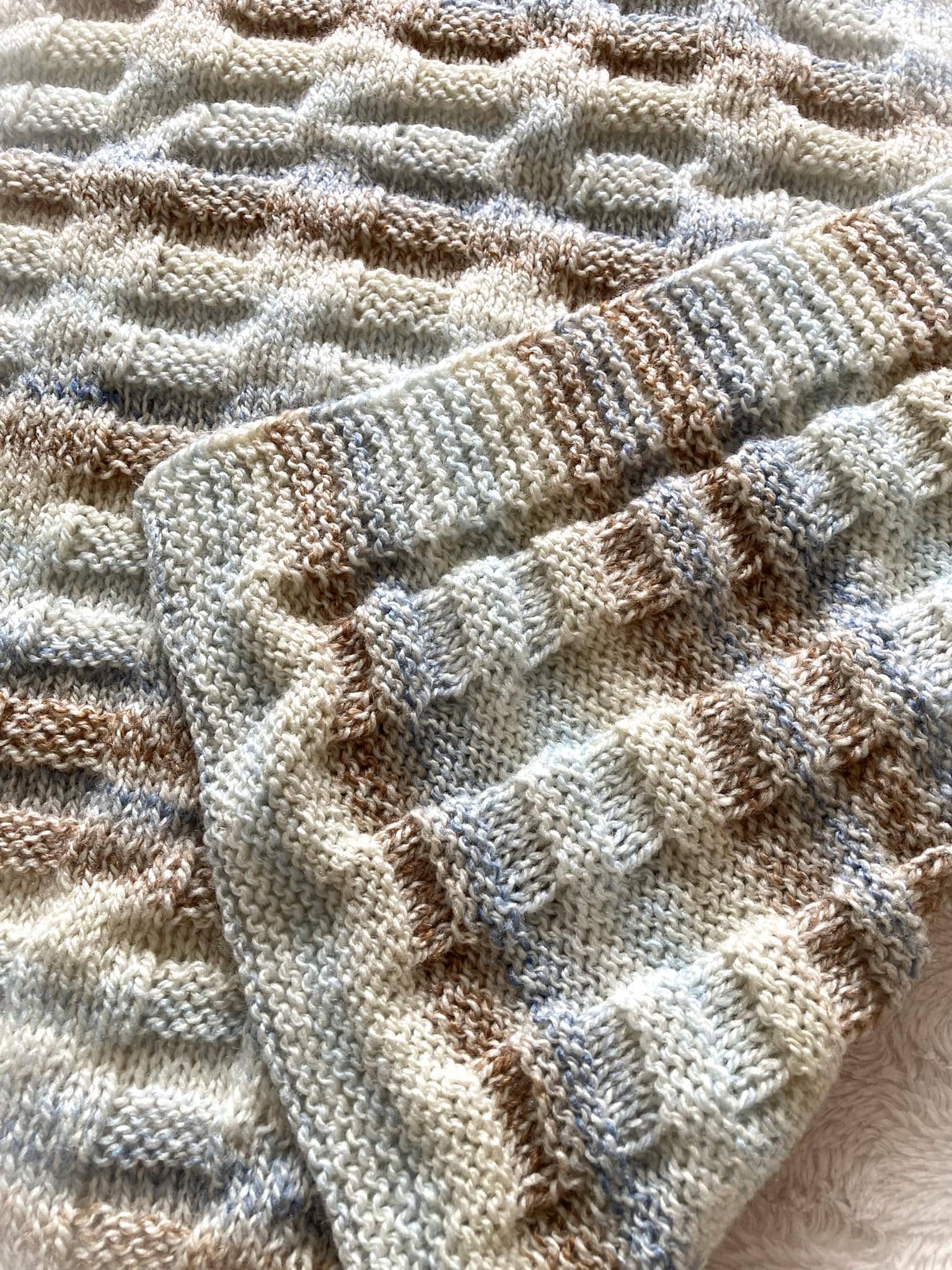 Knitting Pattern ~ Reversible Baby Blanket in DK Yarn ~ Simple Pattern ...