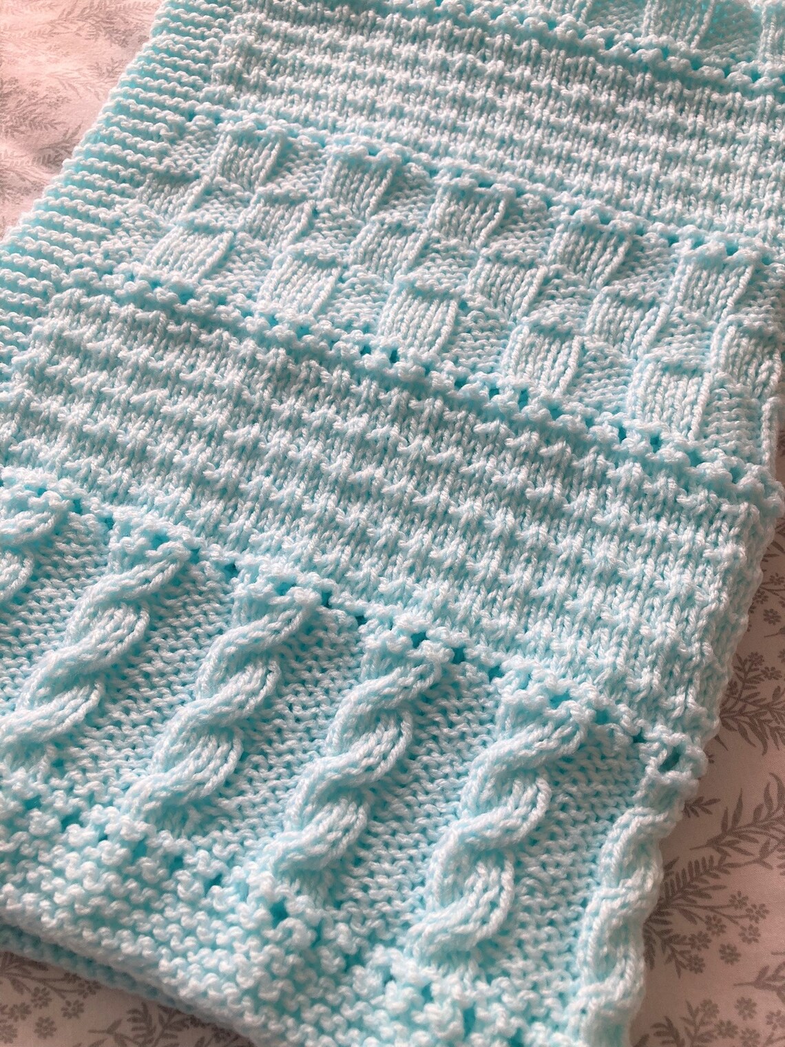 Avril Baby Blanket ~ Knitting Pattern ~ DK Yarn ~ ENGLISH ~ Printed ...