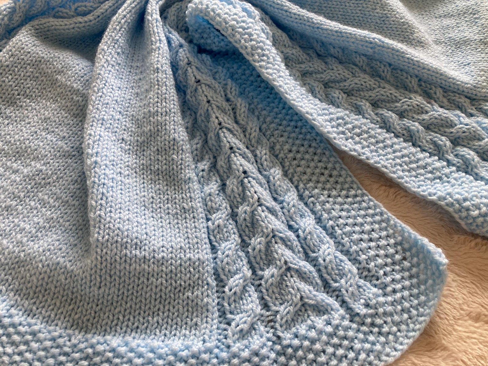 Knitting Pattern ~ Leo Baby Blanket ~ Cable Design ~ ENGLISH ~ PDF ...