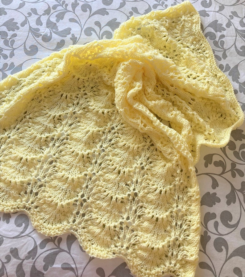 Shells & Lace Baby Blanket Knitting Pattern PDF ENGLISH - Etsy Australia
