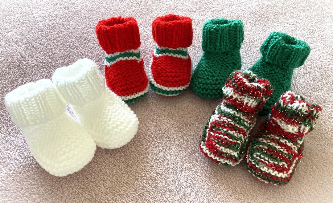 Hand Knitted Baby Boots 0-3 Months Perfect Baby Gift Christmas - Etsy