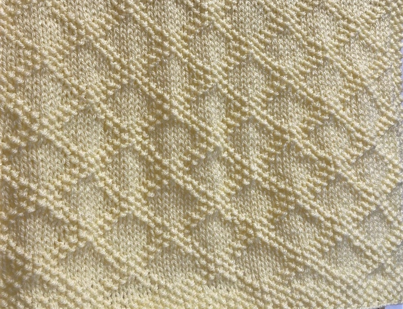Knitting Pattern Diamonds Baby Blanket in Aran Yarn. - Etsy UK
