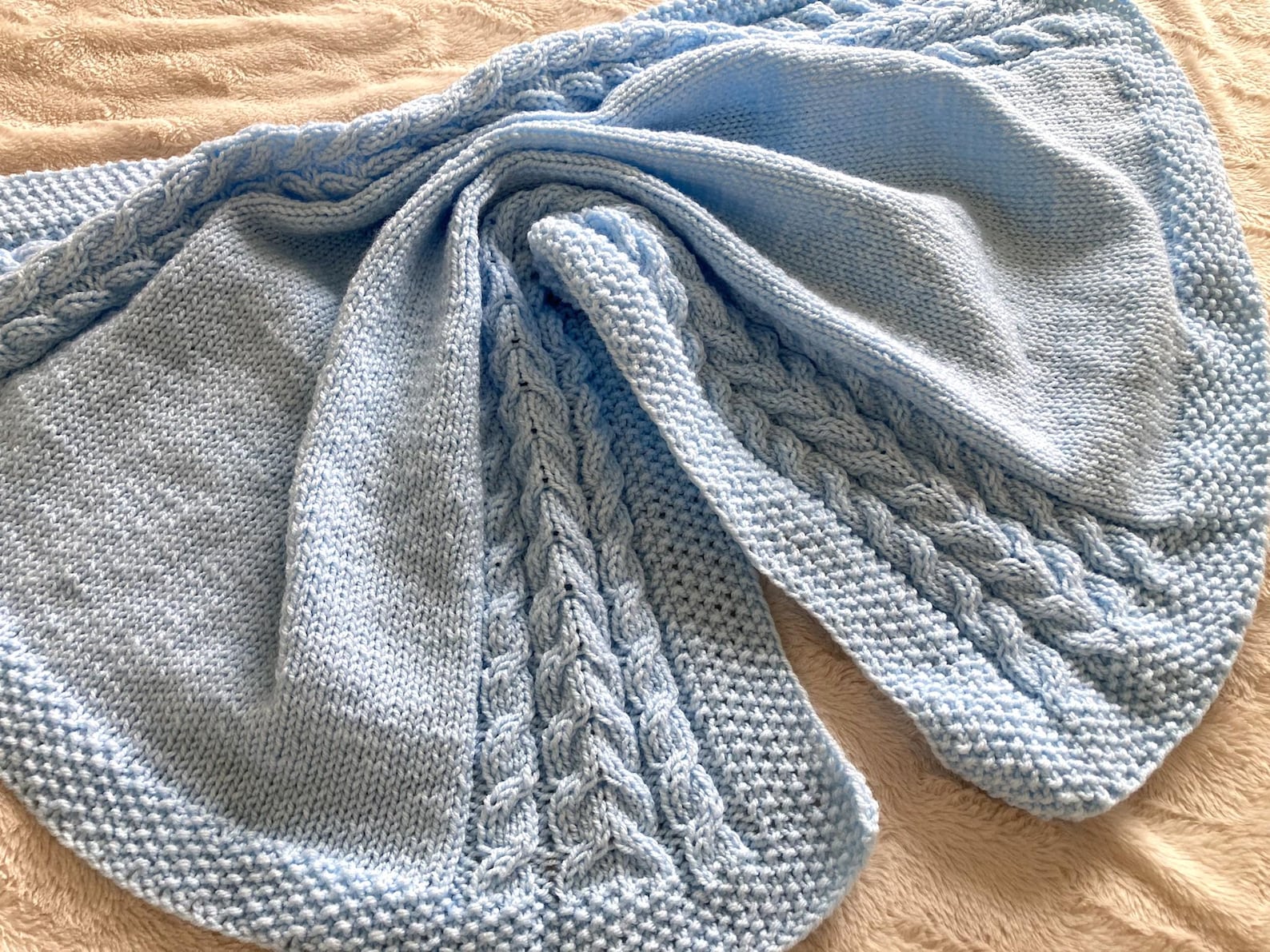Knitting Pattern ~ Leo Baby Blanket ~ Cable Design ~ ENGLISH ~ PDF ...