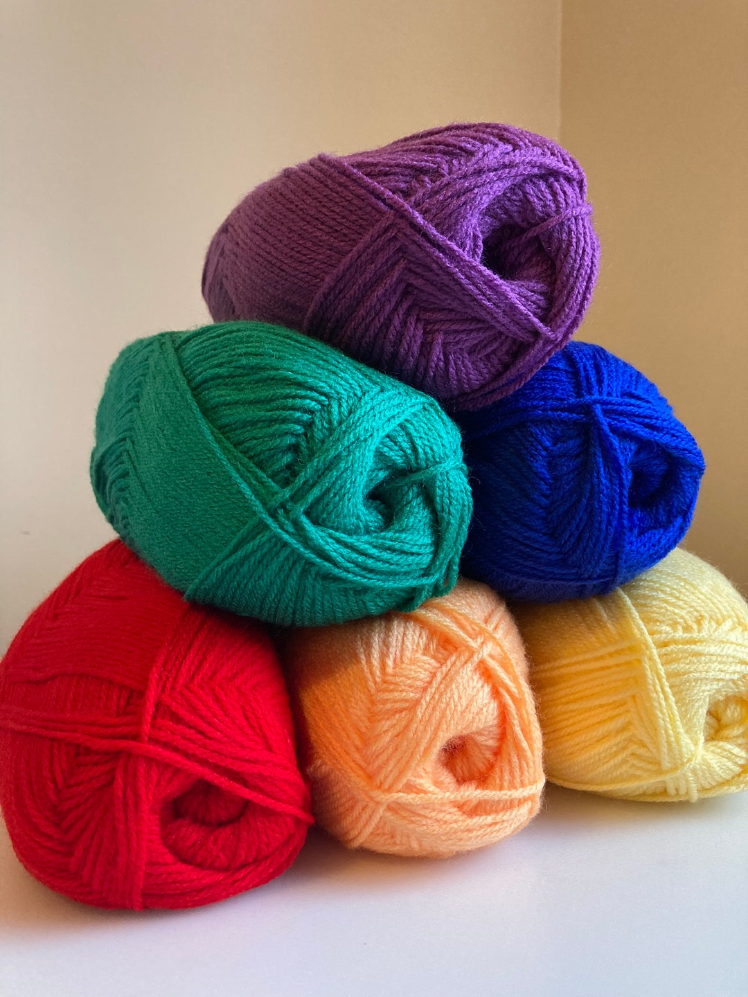 Large Yarn Pack Bright Rainbow Colours DK 600 Grams - Etsy