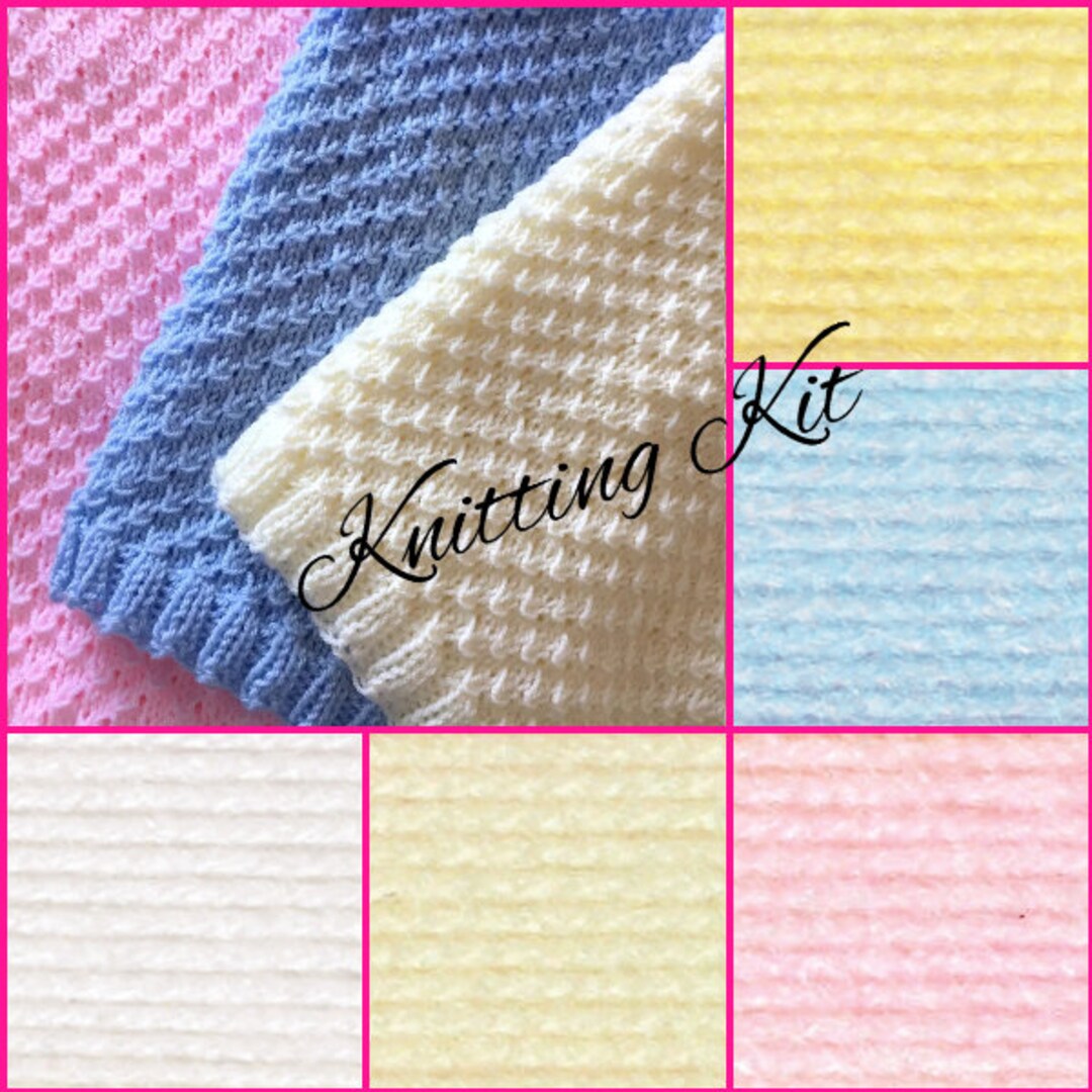 Baby Blanket Knitting Kit ~ Freya ~ Supersoft Baby Yarn ~ Printed ...