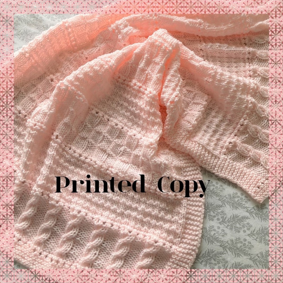 Avril Baby Blanket ~ Knitting Pattern ~ DK Yarn ~ ENGLISH ~ Printed ...