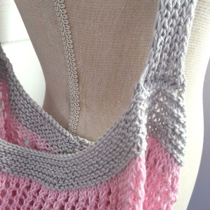 100% Cotton Reusable Market Bag Hand Made pink & Light Grey. - Etsy