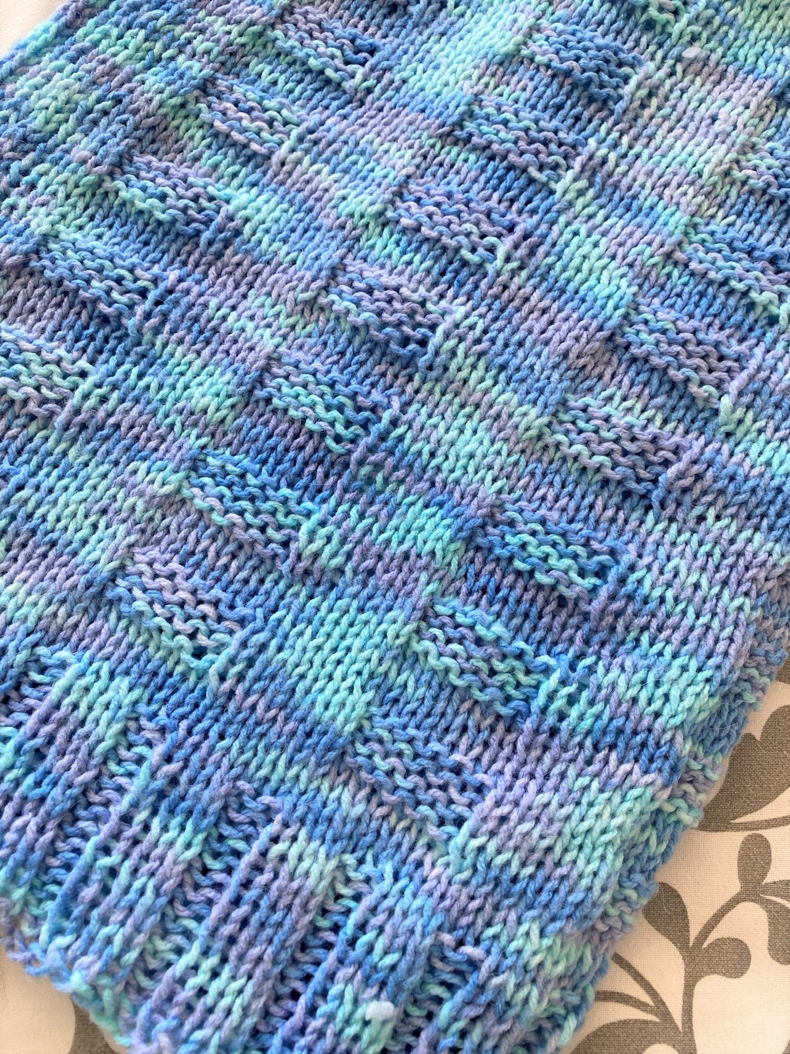 Knitting Pattern Reversible Baby Blanket in DK Yarn Simple - Etsy