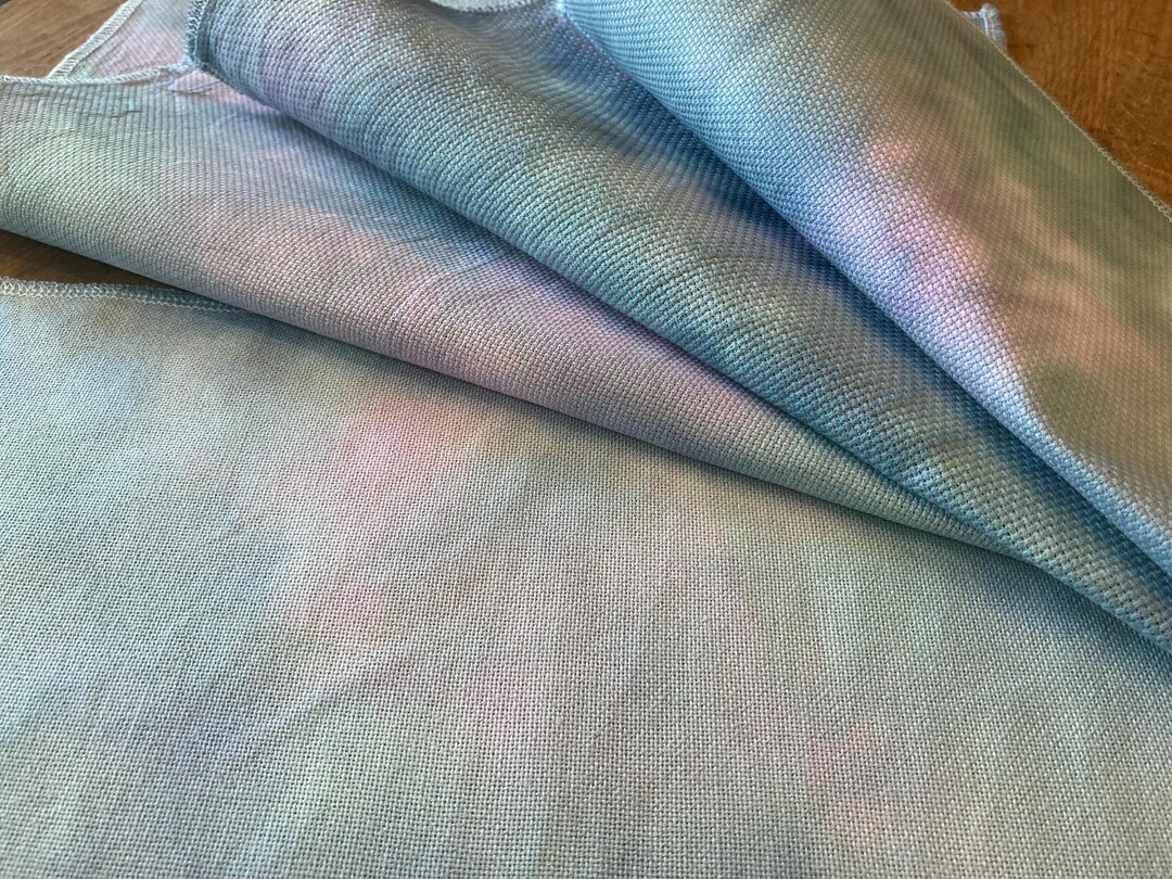 February Exclusive Fabric Heras Peacocks. Cross Stitch Hand Dyed Aida ...