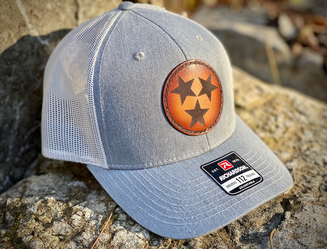Tennessee Tri-star Leather Patch Hat, Snapback Trucker Hat, Richardson ...