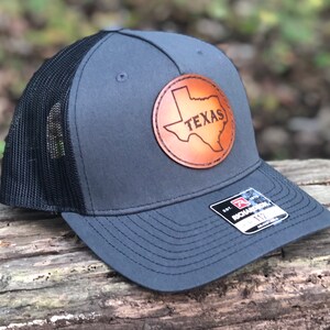 Texas Trucker Hat Leather Patch Hat, Texas State Cap, Richardson 112 ...