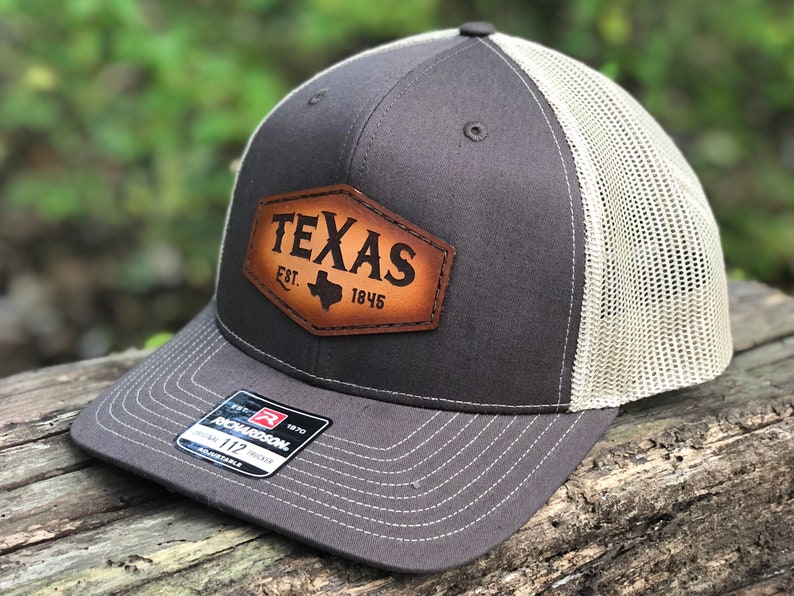 Texas Trucker Hat Leather Patch Texas State Cap Richardson | Etsy