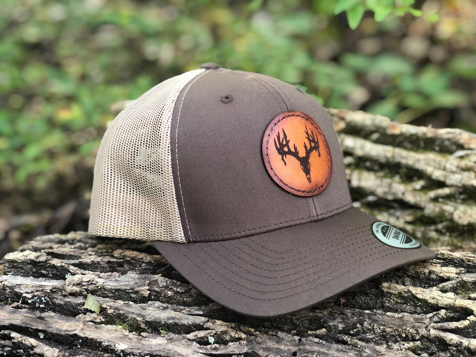 Deer Hunter Trucker Hat: Leather Patch Wildlife Cap - Etsy