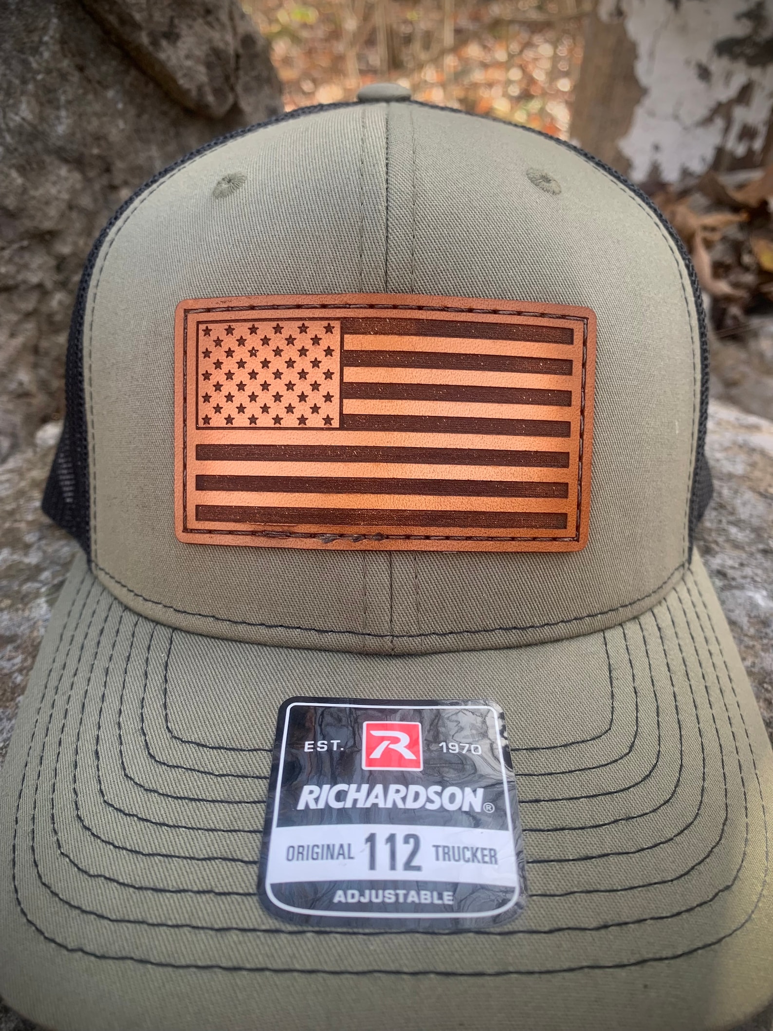 American Flag Leather Patch Hat American Flag Hat Patriotic | Etsy