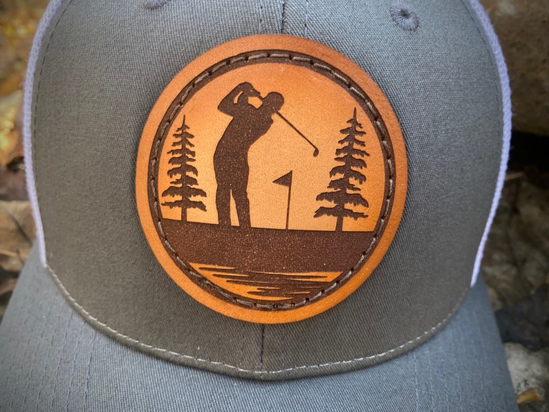 Custom Golf Leather Patch Trucker Hat: Richardson 112 Snapback - Etsy