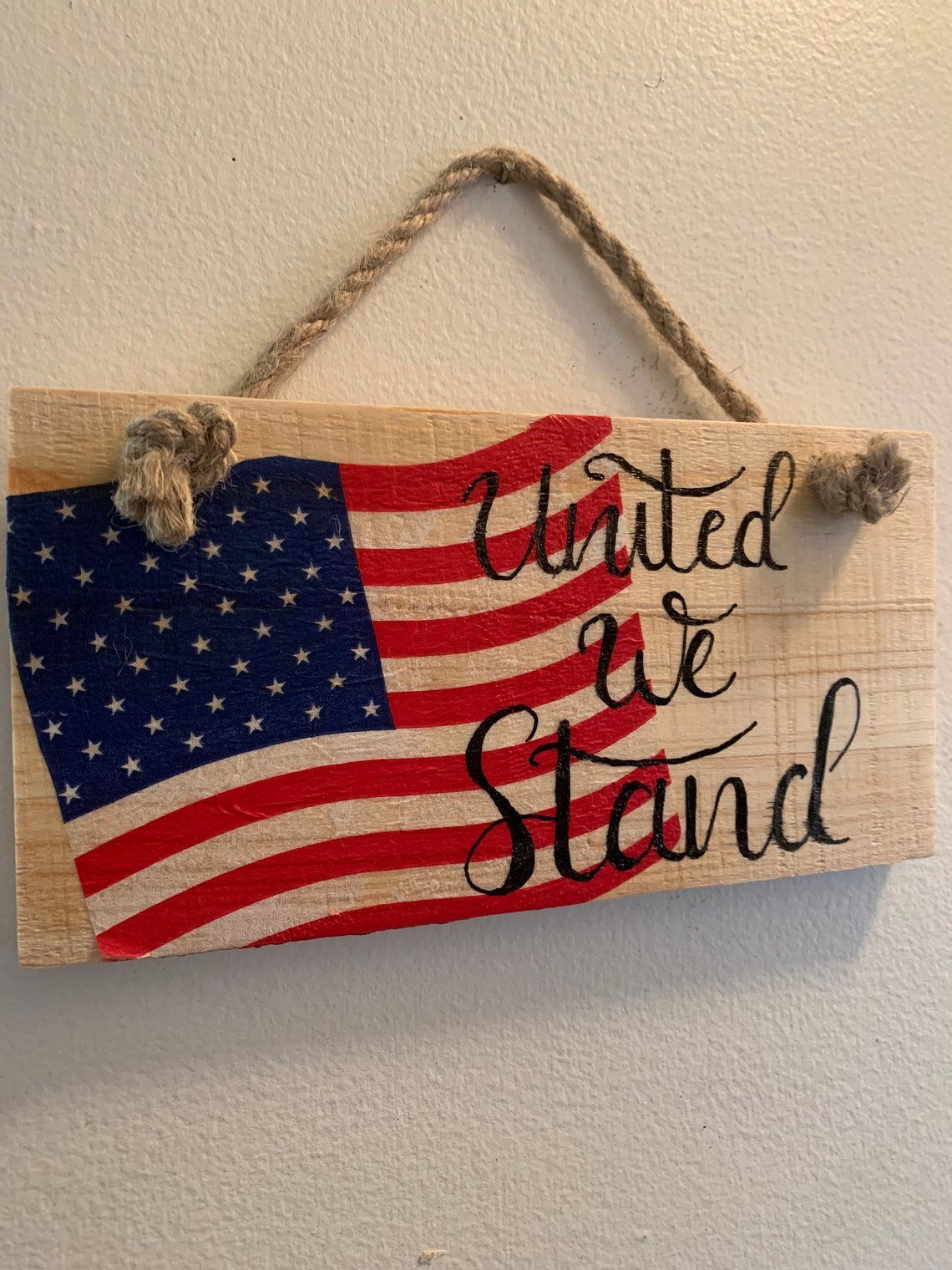 American Flag United We Stand Stand Wall Decor - Etsy
