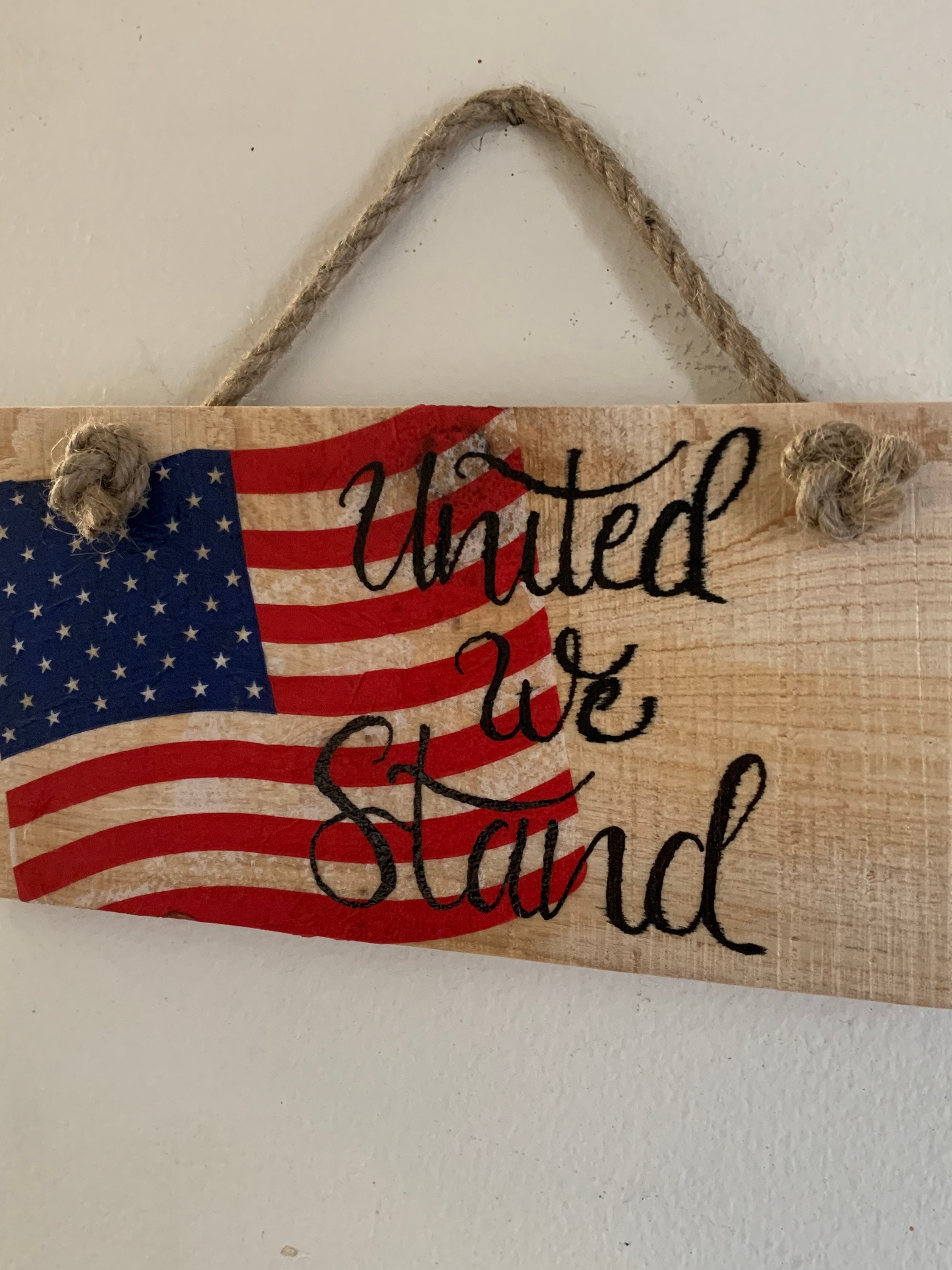 American Flag United We Stand Stand Wall Decor - Etsy