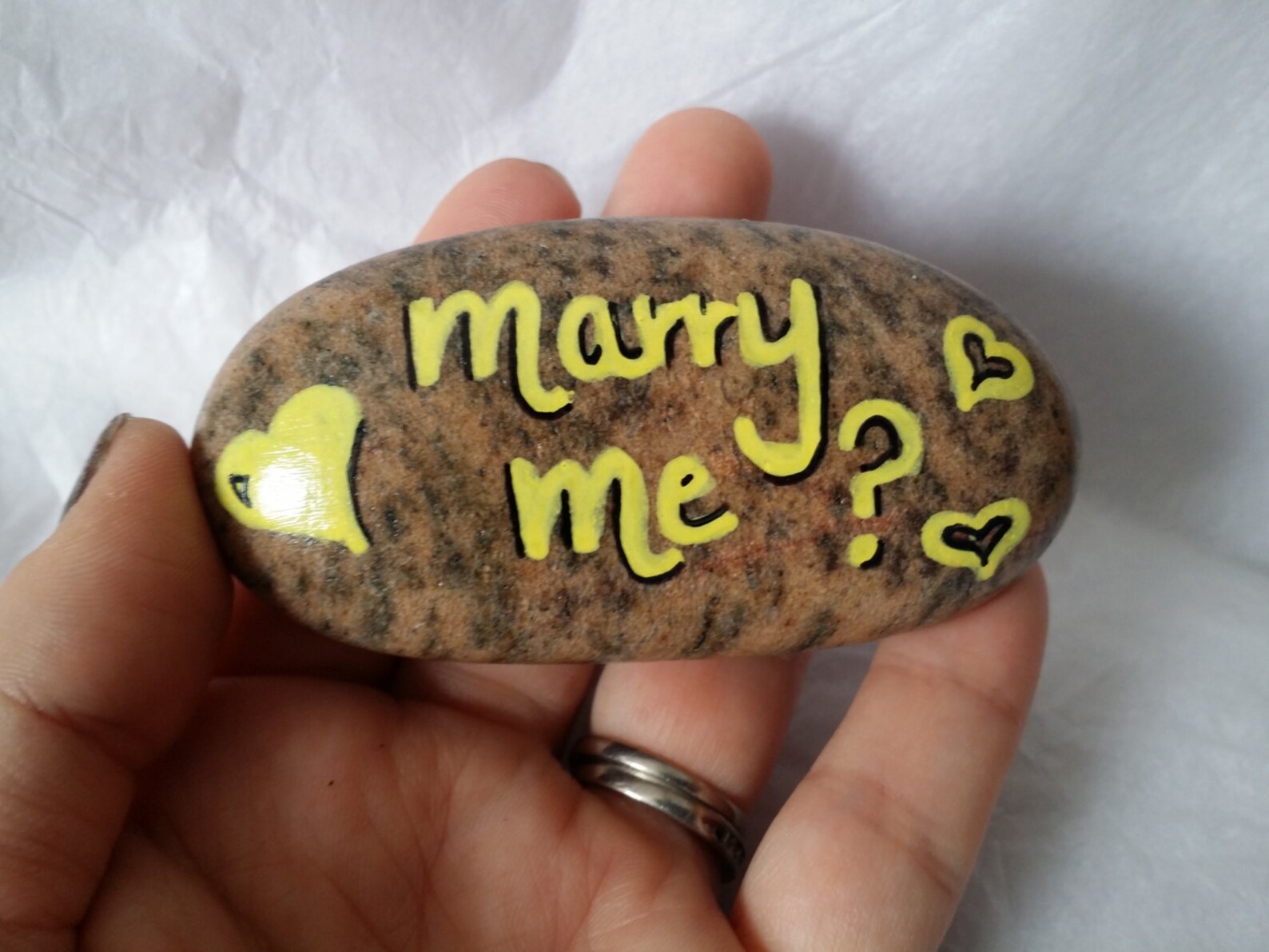 Send a Note on a Stone Marry Me - Etsy