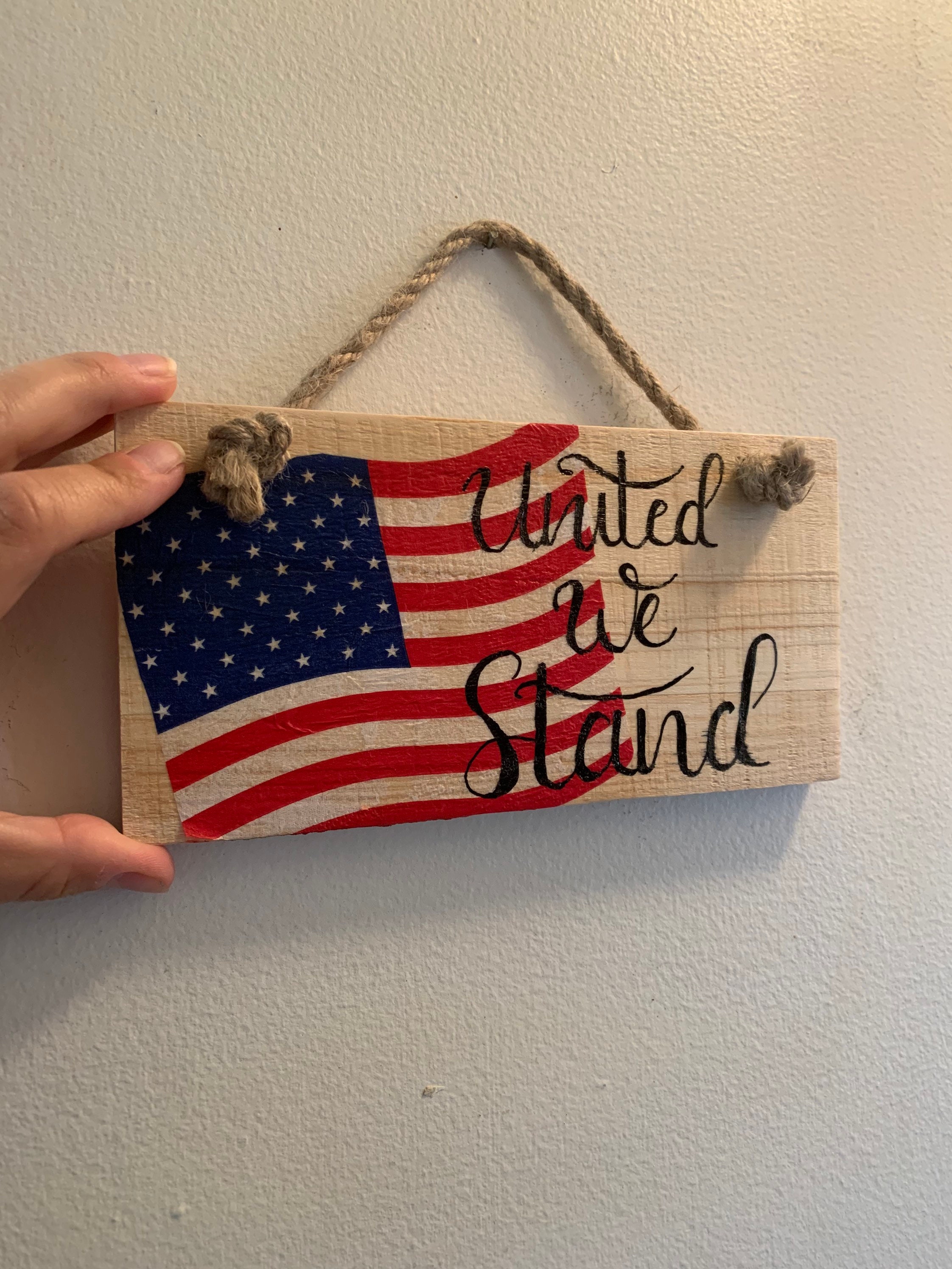 American Flag United We Stand Stand Wall Decor - Etsy