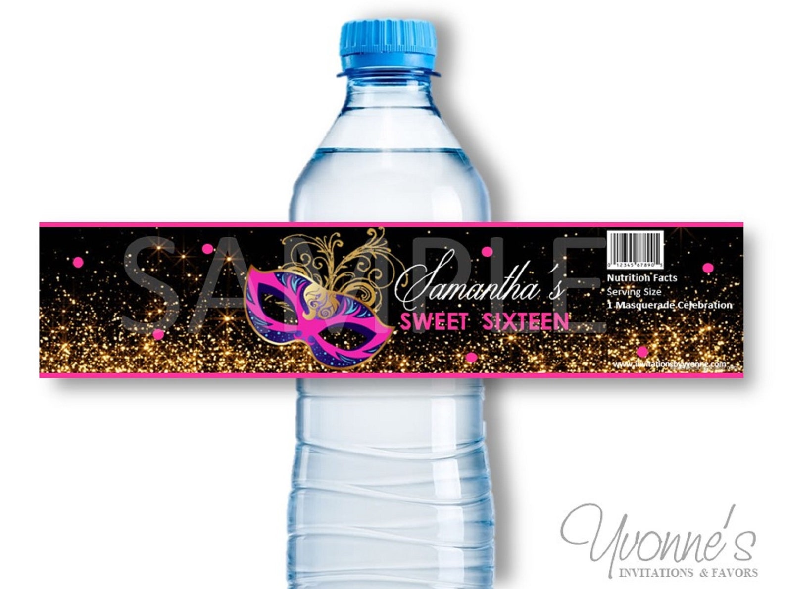Masquerade Water Bottle Wrappers-masquerade Party Favors-mardi - Etsy