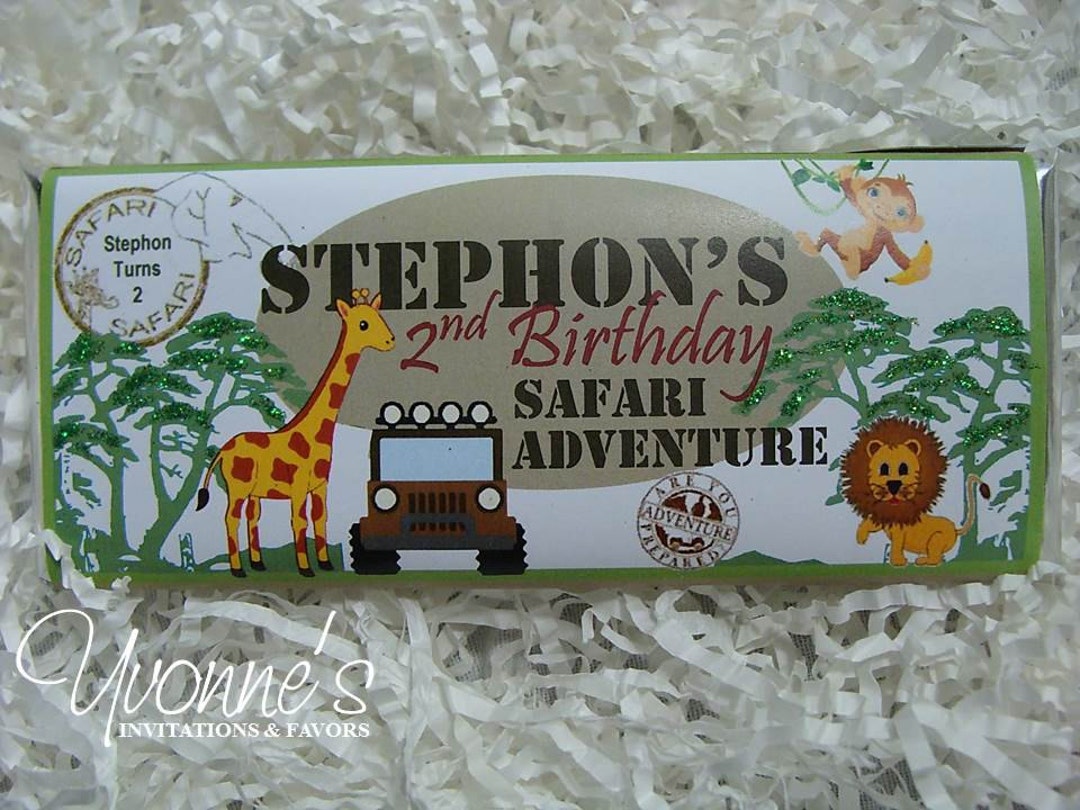 Safari Candy Bar Wrapper Chocolate Bar Favor Safari / - Etsy