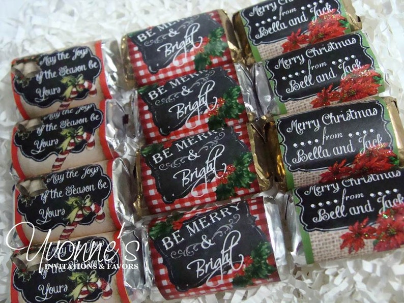 Christmas Mini Candy Bar Wrappers for Chocolate | Etsy