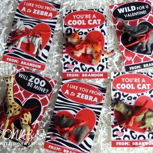 Valentine's Day Kids Cards - Wild Animal Cards - Personalized for ...