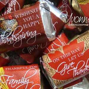Thanksgiving Mini Candy Bar Wrappers for Miniature Chocolate Bars ...