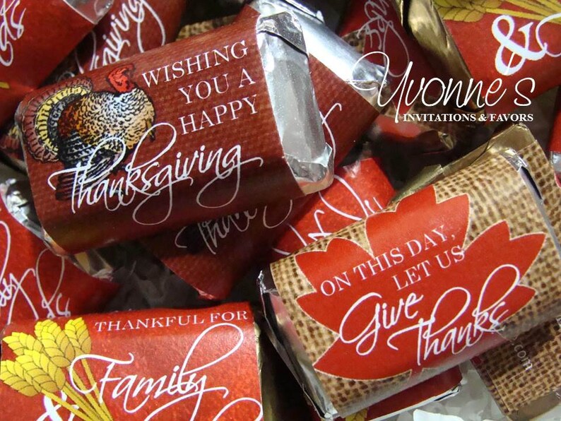 Thanksgiving Mini Candy Bar Wrappers for Miniature Chocolate | Etsy
