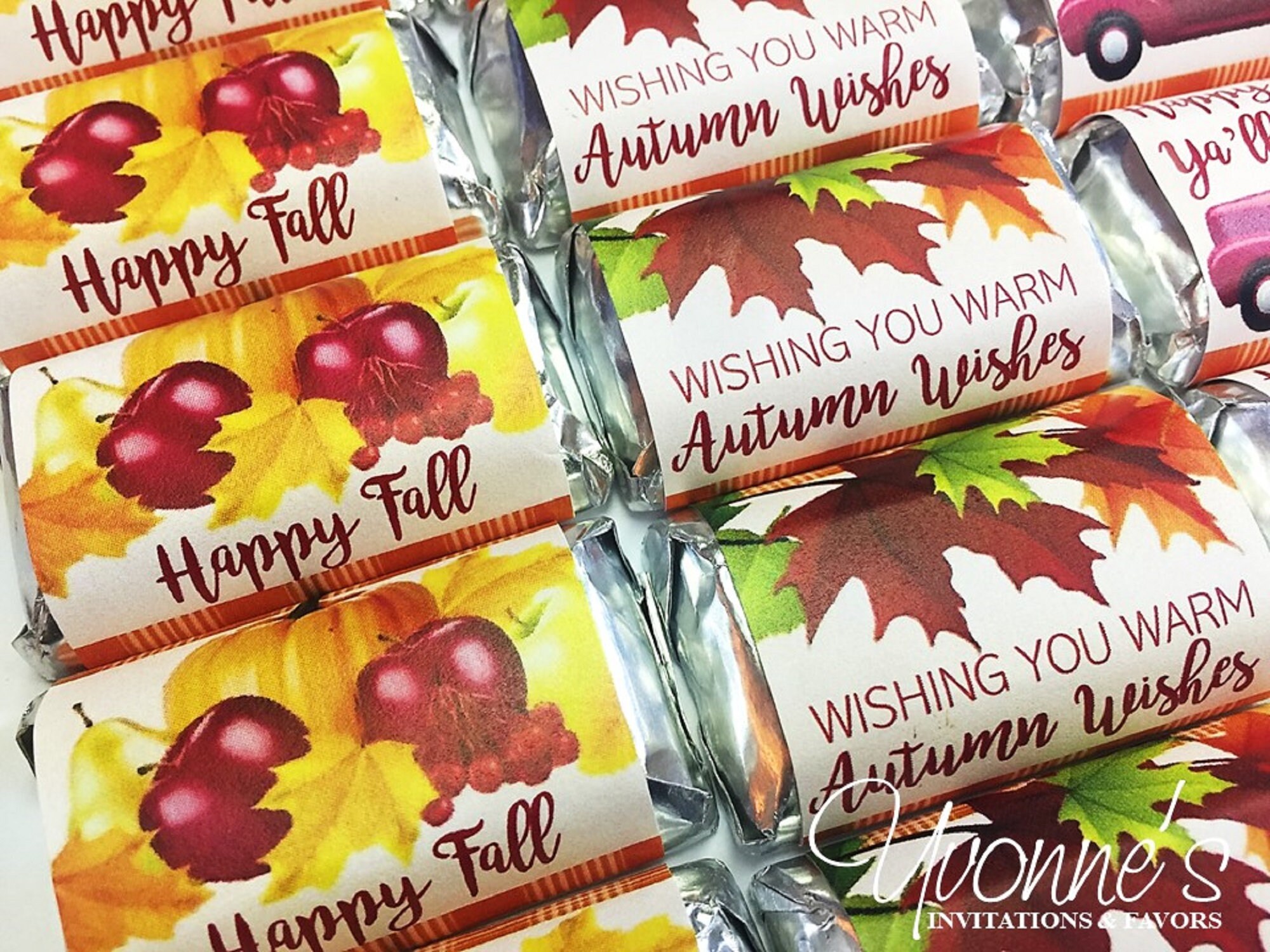Harvest-Fall-Thanksgiving Mini Candy Bar Favors Assembled with | Etsy