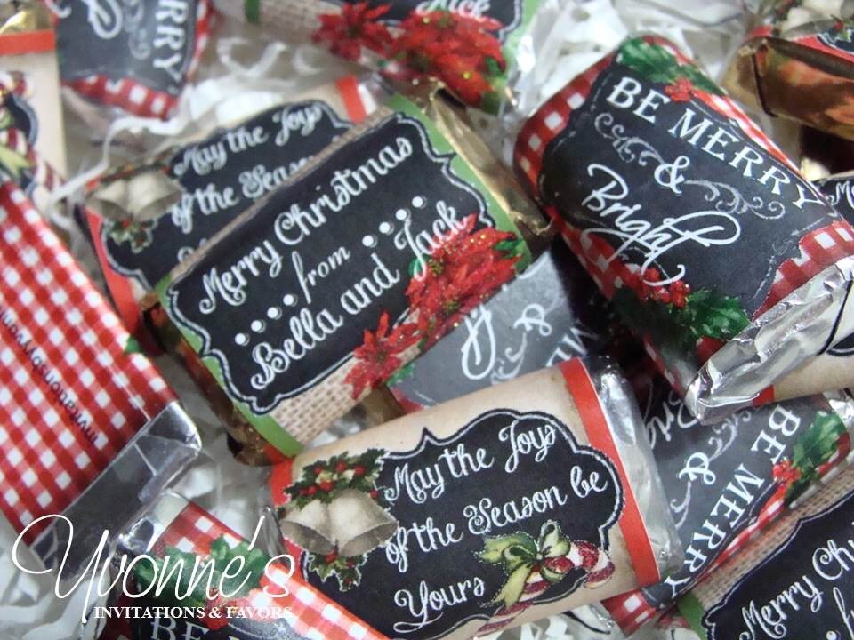 Christmas Mini Candy Bar Wrappers for Chocolate | Etsy