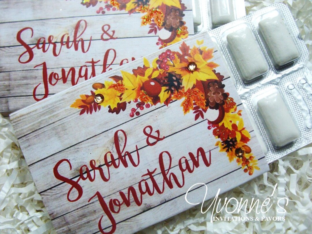 Fall Wedding Favors-gum Wrappers Assembled With Gum-party Favors ...