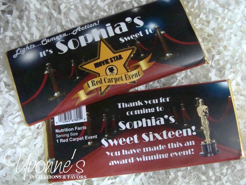 Hollywood Red Carpet VIP Candy Bar Wrappers Assembled With - Etsy