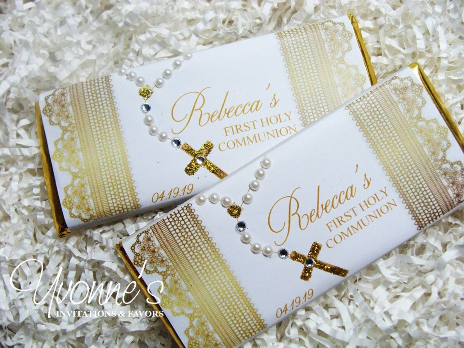 Communion Rosary Candy Bar Wrappers or Assembled-chocolate Bar Favors ...
